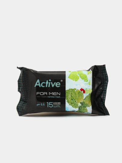 Салфетки влажные гигиенические Active For Men Menthol Fresh, 15 шт ...