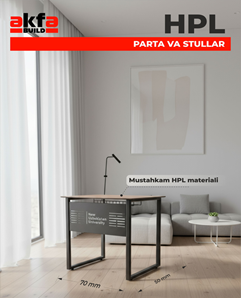 HPL bitta stol + stul (2-model) Toshkentda hududida, narxi 2113100 so'm Akfa Build korxonasidan ...